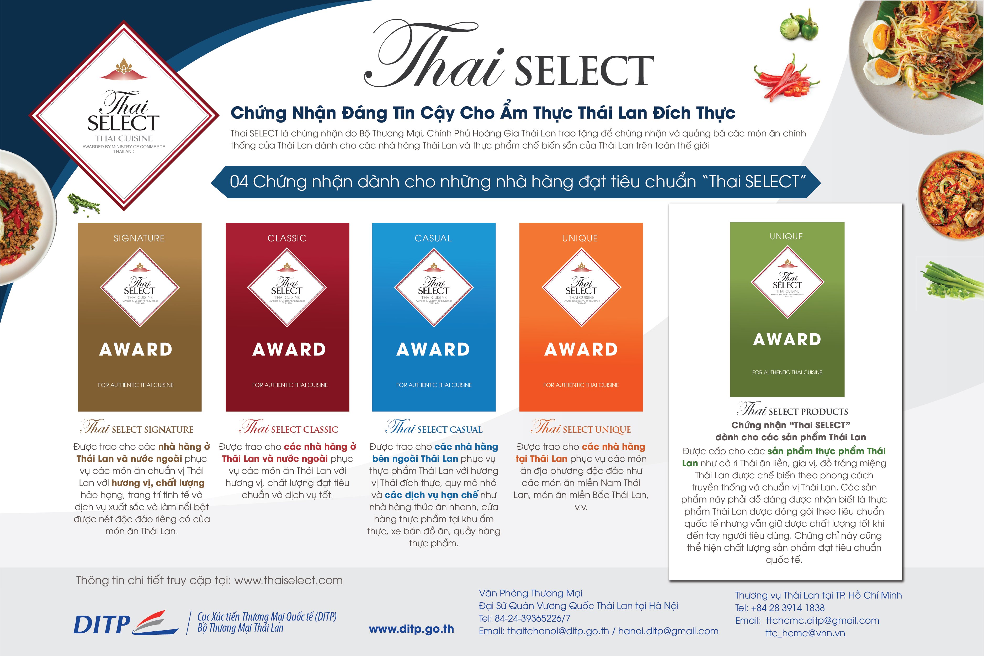 Chứng nhận “Thai SELECT” và các nhà hàng “Thai SELECT” ở Việt Nam