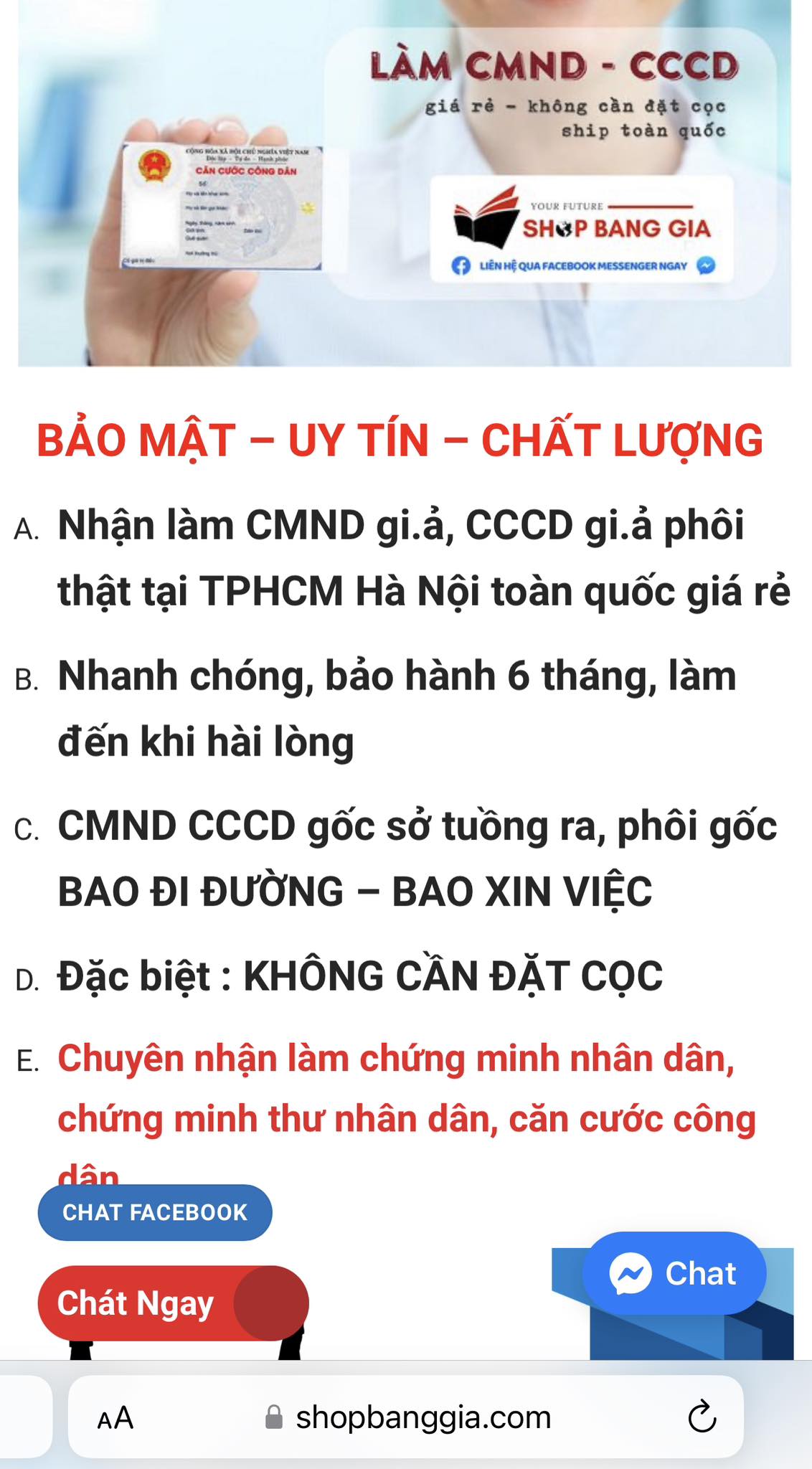 Dịch vụ mua, bán Căn cước công dân giả sôi động trên 'chợ mạng'