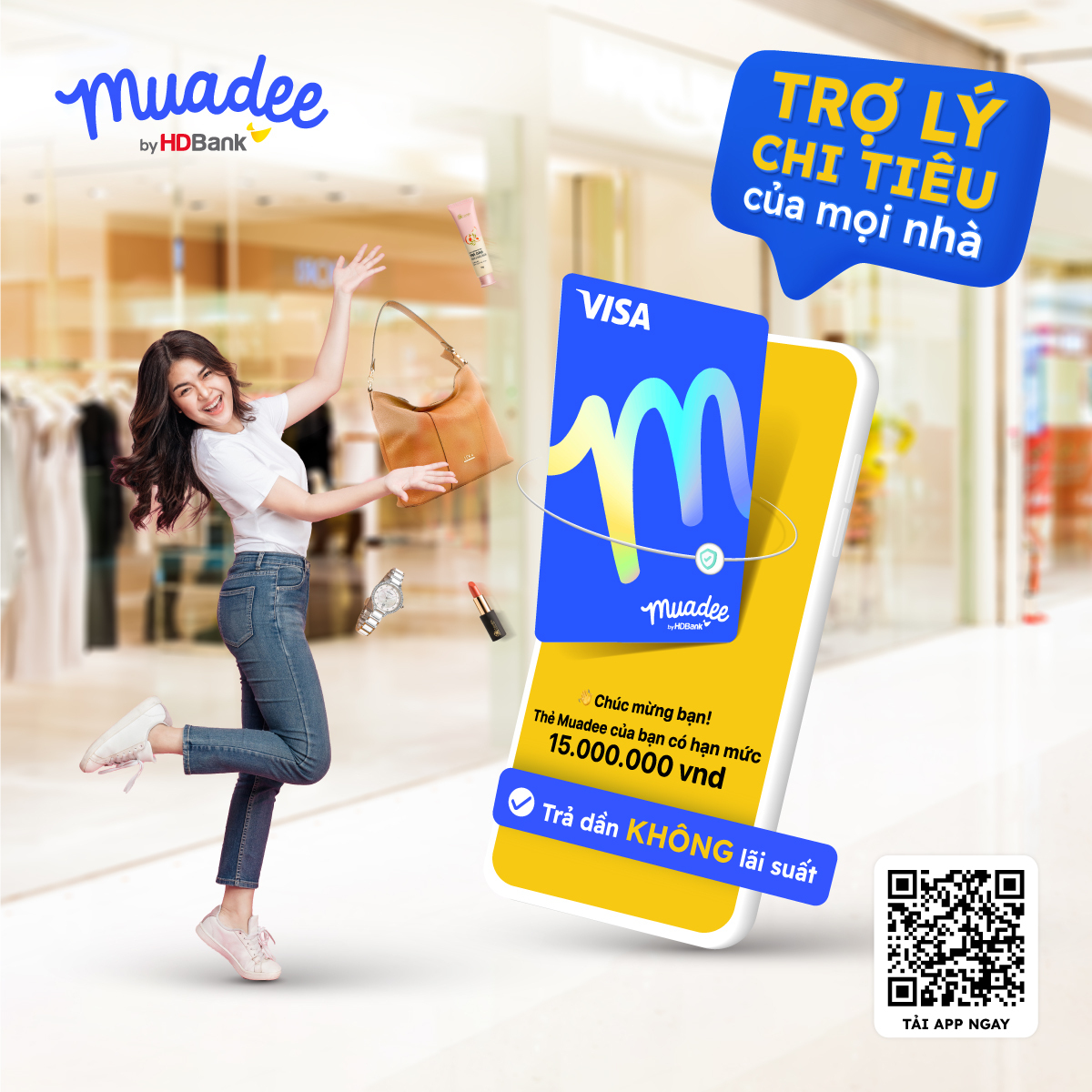 Muadee by HDBank bắt tay Visa, trả góp online an toàn không lo phí