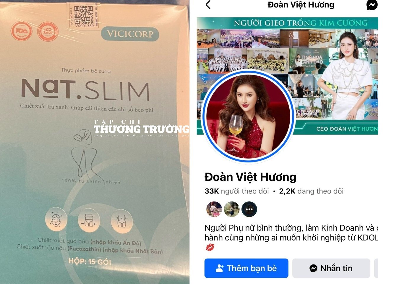 Giảm cân NaT.Slim do Boss Đoàn Việt Hương phân phối: Mập mờ về nguồn gốc xuất xứ?