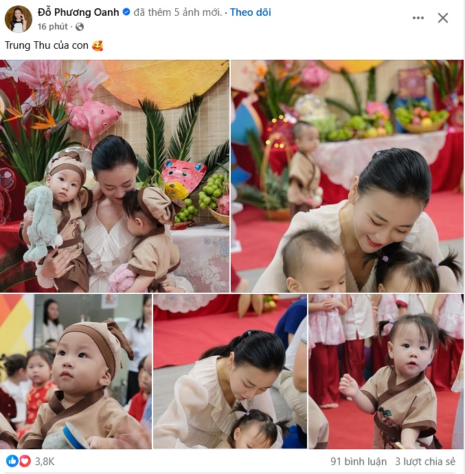 Phương Oanh xả bộ ảnh trung thu của cặp song sinh mặc 'biến lớn' của Shark Bình